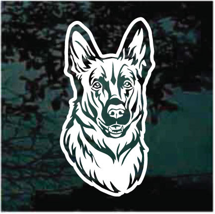 Happy German Shepherd Head Decals Personalized | Decal Junky