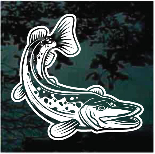 Swimming Musky Fish Car Decals & Stickers | Decal Junky