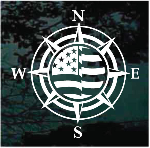American Flag Compass Car Decals & Stickers | Decal Junky