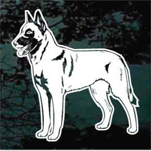 Belgian Malinois Standing Car Decals & Window Stickers | Decal Junky
