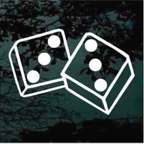 Hard Six Double Three Dice Car Decals & Window Stickers | Decal Junky