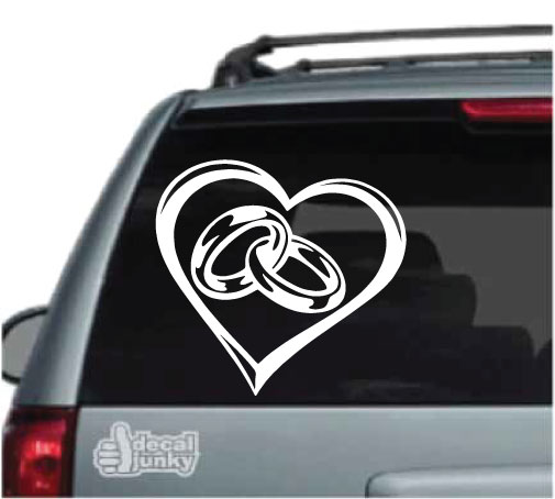 Wedding Heart Car Decals & Window Stickers | Decal Junky