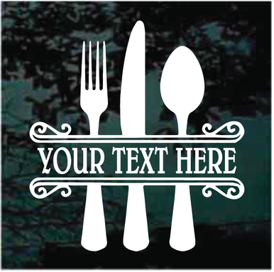 Fork Knife Spoon Kitchen Border Decals & Stickers | Decal Junky
