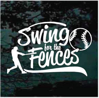 Swing For The Fences Baseball Car Decals & Stickers | Decal Junky