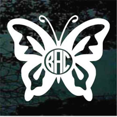 Butterfly Monogram Decals & Stickers for Cars, Trucks, and Windows