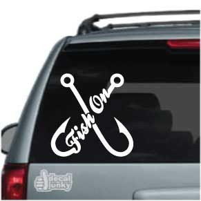 Fish On Fish Hooks Decals & Car Window Stickers | Decal Junky