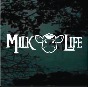 Milk Life With Cow Head Decals & Car Window Stickers | Decal Junky