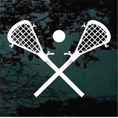 Crossed Lacrosse Sticks Car Decals & Window Stickers | Decal Junky