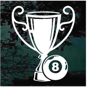 Billiards Trophy With 8 Ball Car Decals & Stickers | Decal Junky