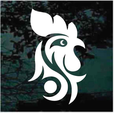 Decorative Rooster Head Decals & Car Window Stickers | Decal Junky