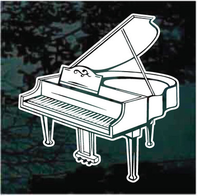 Detailed Grand Piano Car Decals & Window Stickers | Decal Junky