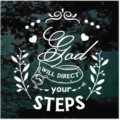 God Will Direct Your Steps Christian Quote Decals | Decal Junky