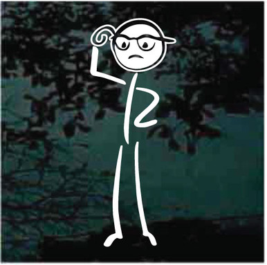 Thinker Cartoon Figure Decals & Stickers | Decal Junky