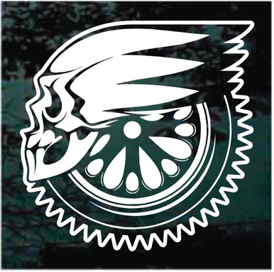 Biker Racing Skull Symbol Car Decals & Stickers | Decal Junky
