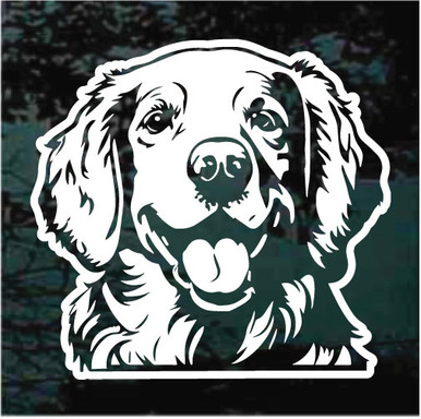 Happy Golden Retriever Car Decals Custom Vinyl Window Stickers