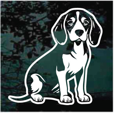 Cute Beagle Sitting Decals & Stickers for Cars and Windows