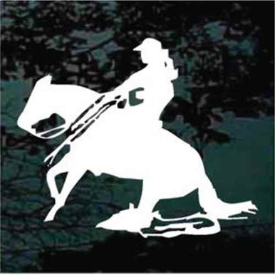Girl Reining Horse Decals & Girl Reining Horse Window Stickers