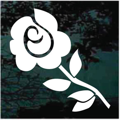 Simple Stemmed Rose Car Decals & Stickers | Decal Junky