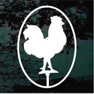 Folk Art Chicken Oval Decals Stickers for Cars Trucks Windows