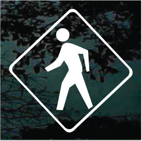 Pedestrian Crossing Sign Decal & Window Sticker