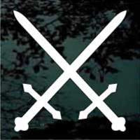 Crossed Swords Decals Car Window Stickers - Decal Junky