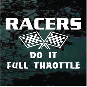 Racer's Do It Full Throttle Race Flags Car Decals & Stickers | Decal Junky