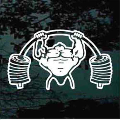 Barbell Weightlifter Car Decals & Window Stickers | Decal Junky