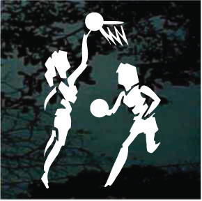 Two Basketball Players Car Decals & Window Stickers | Decal Junky