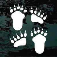 Bear Paw Print Tracks Car Window Decals & Stickers | Decal Junky