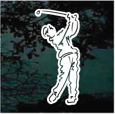 Man Playing Golf Car Decals & Window Stickers | Decal Junky