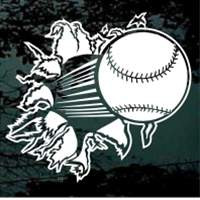 Softball Breaking Through The Glass Decals - Decal Junky