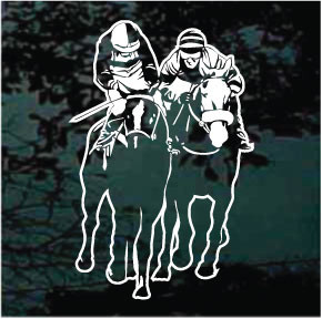 Two Race Horses Decals & Car Window Stickers | Decal Junky