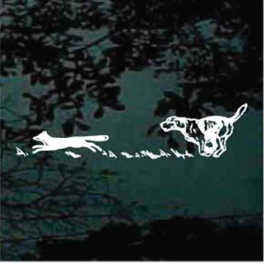 Fox Hunting Dog Decals Car Window Stickers - Decal Junky
