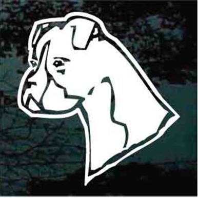 Boxer Head Uncropped Car Decals & Window Stickers | Decal Junky