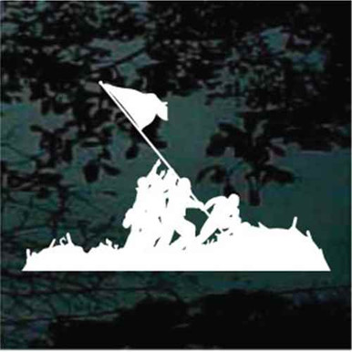 Raising The Flag Car Window Decals & Stickers | Decal Junky