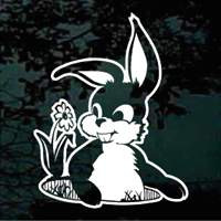 Cute Bunny Rabbit Cartoon Car Decals & Window Stickers | Decal Junky