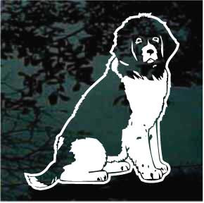 Newfoundland Dog Sitting Decals & Window Stickers | Decal Junky
