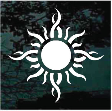 Solid Tribal Sun Car Decals & Stickers | Decal Junky