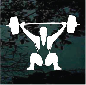 Bodybuilder Lifting Weights Car Decals & Window Stickers | Decal Junky
