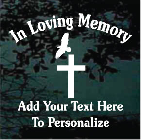 Eagle Cross Memorial Car Window Decals & Stickers | Decal Junky
