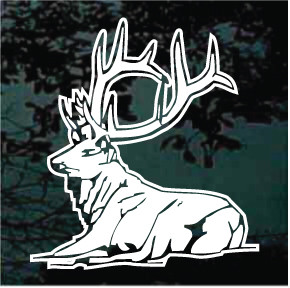 Bull Elk Laying Down Decals & Car Window Stickers | Decal Junky