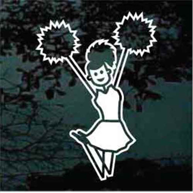 Stick Girl Cheerleader Decals Stickers