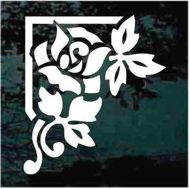 Decorative Flower Corner Decals & Window Stickers | Decal Junky