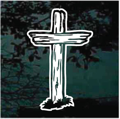 Rustic Wooden Cross Decals & Stickers for Cars, Trucks, and Windows