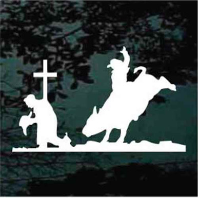 Bull Riding At Cross Car Decals & Window Stickers | Decal Junky