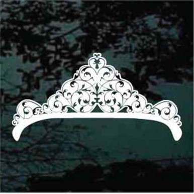 Intricate Decorative Tiara Car Window Decals & Stickers | Decal Junky