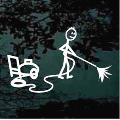 Stick Family Pressure Washer Man Decal & Window Sticker