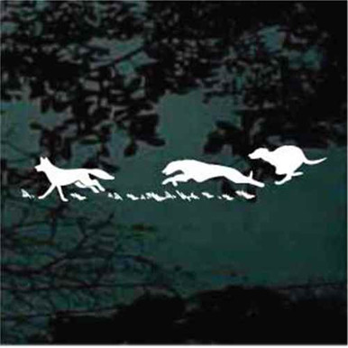 Dogs Chasing Coyote Decals & Car Window Stickers | Decal Junky