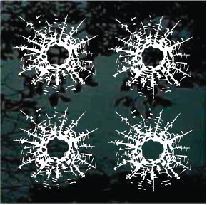 Shattered Glass Bullet Holes Decals & Window Stickers | Decal Junky