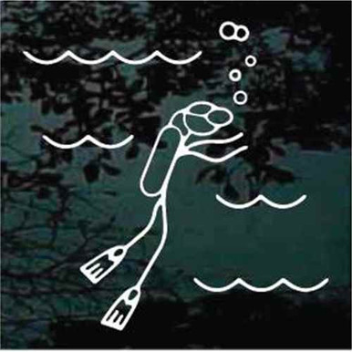 Stick Family Scuba Diver Car Decals & Window Stickers | Decal Junky